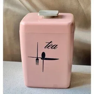 Lustroware | Kitchen | Lustroware Mcm Pink Plastic Tea Canister Lid ...